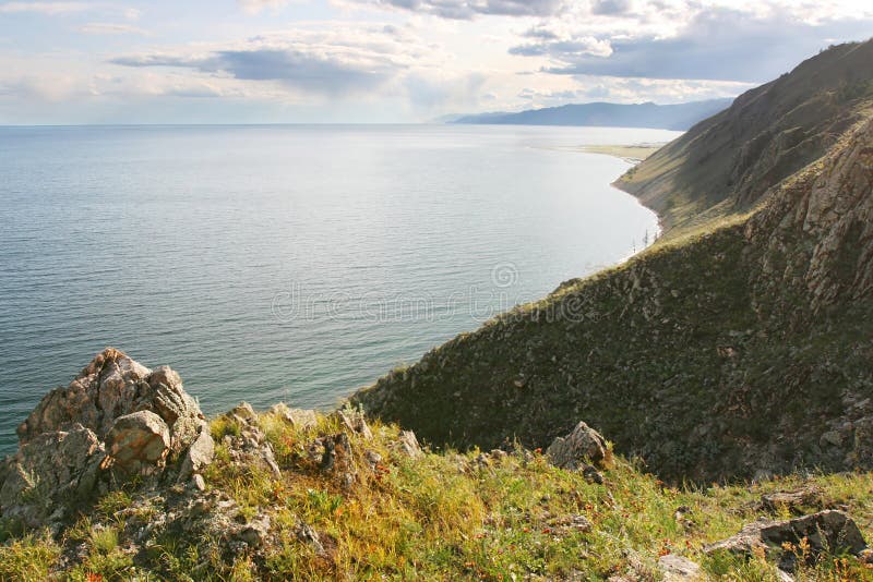 The lake Baikal stock photo. Image of river, bluff, mountains - 11582332