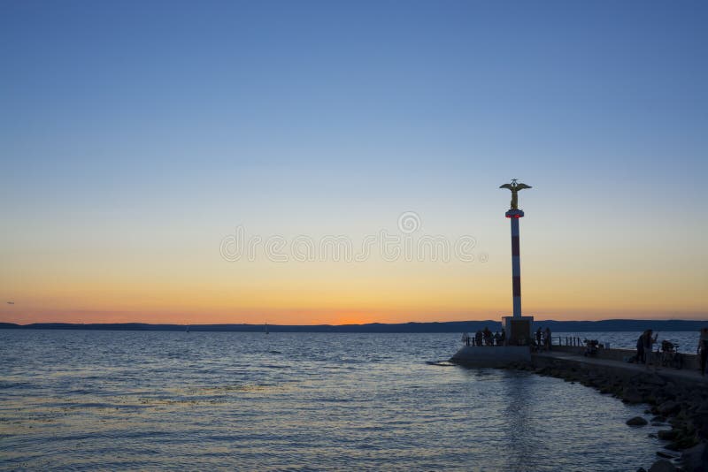 Lake Balaton Sunset editorial photo. Image of lake, siofok - 129590236