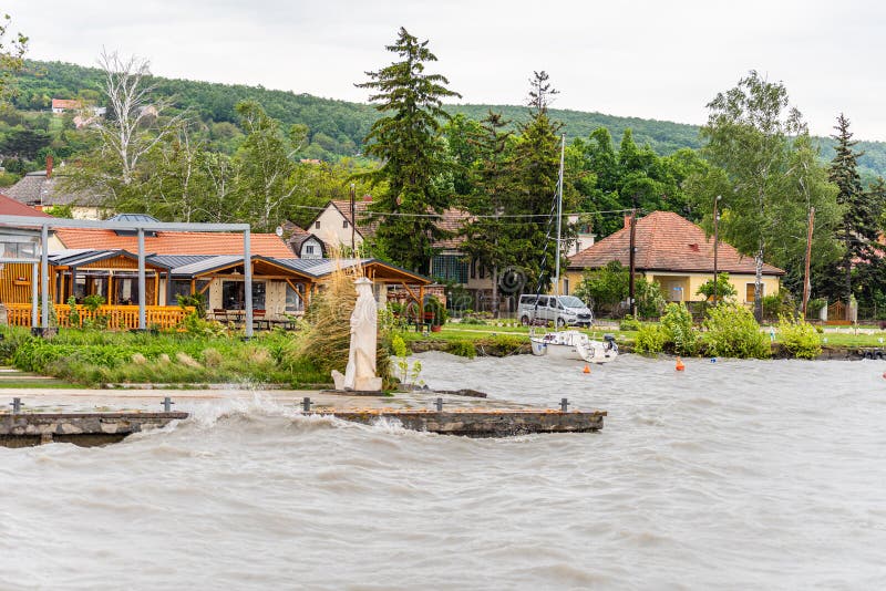 Lake Balaton in Windy Weather in Spring Stock Image - Image of balaton ...
