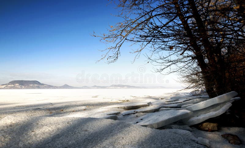 Balaton in winter stock image. Image of outdoors, green - 22223627