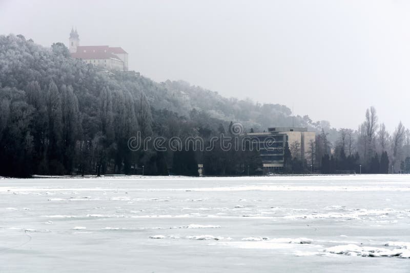 Lake Balaton in Winter Time at Tihany Stock Photo - Image of abbey ...