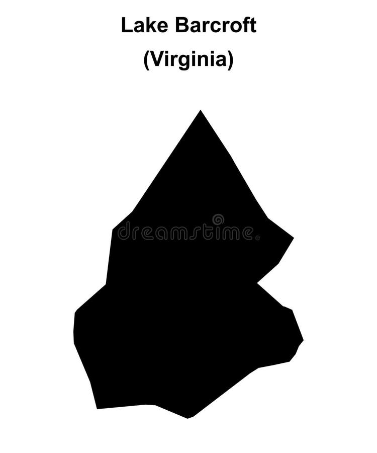 Lake Barcroft outline map stock vector. Illustration of boundary ...