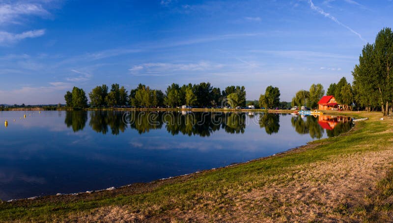 Lake in the Beautiful Sunny Summer Day Stock Photo - Image of ...