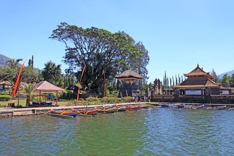 Ulun Danu Beratan Temple and Lake Bratan or Beratan in Bedugul, Bali ...