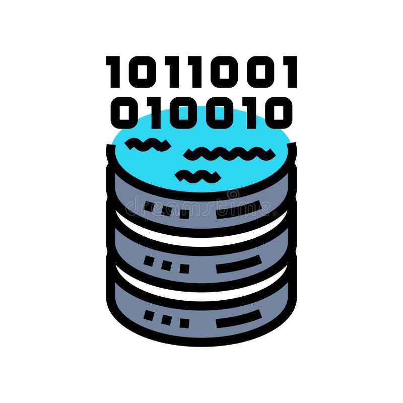 Lake Big Data Color Icon Vector Illustration Stock Illustration ...
