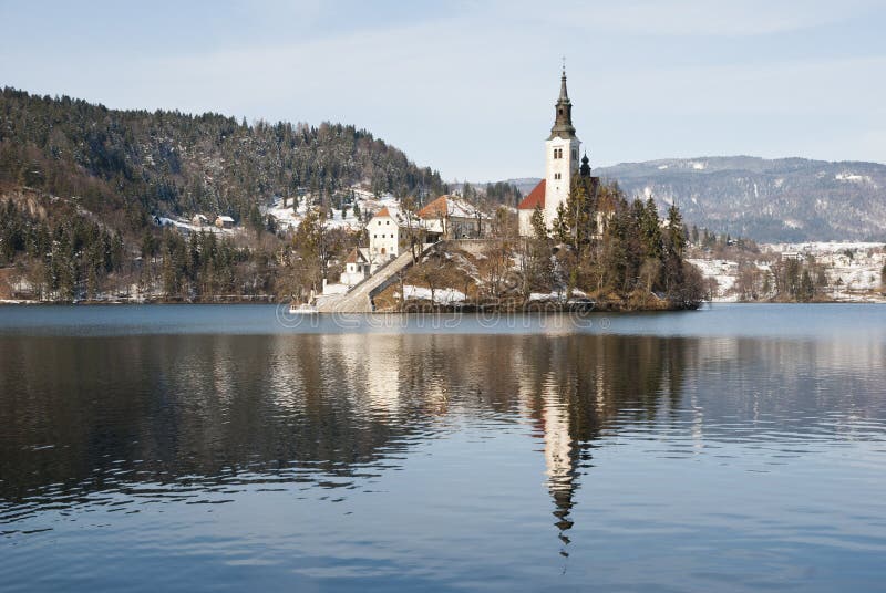 Lake Bled with Castle Behind, Bled, Slovenia Stock Photo - Image of ...