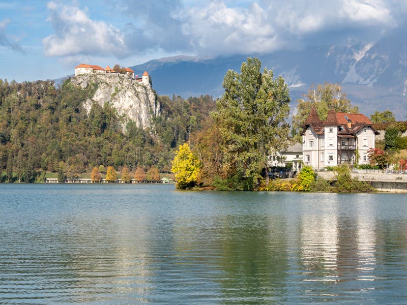 Lake Bled and Bled Castle, Slovenia Stock Image - Image of forest ...