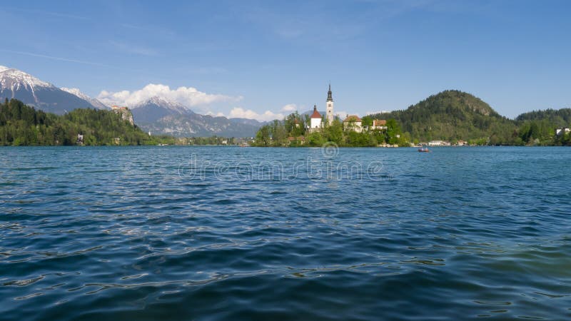 Lake Bled in Spring View from West Stock Image - Image of idyllic ...