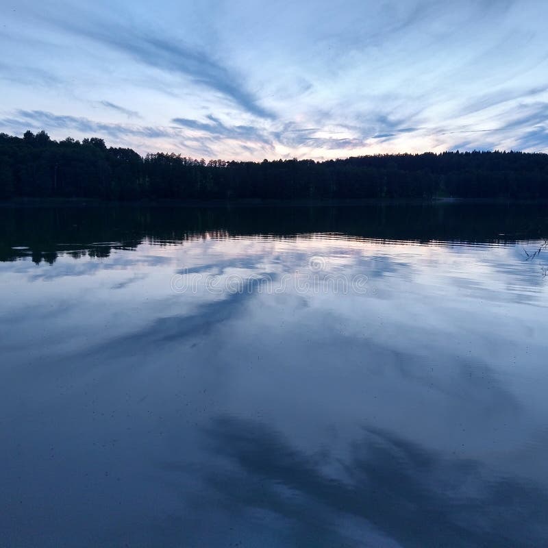 Lake blue evening stock photo. Image of poland, blue - 260367526
