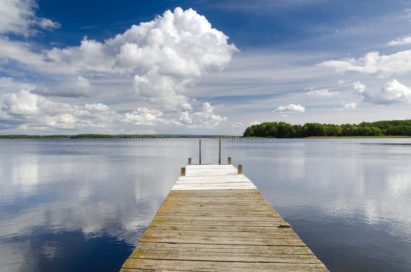 Wooden Bridge on Lake stock image. Image of road, ecology - 58380715