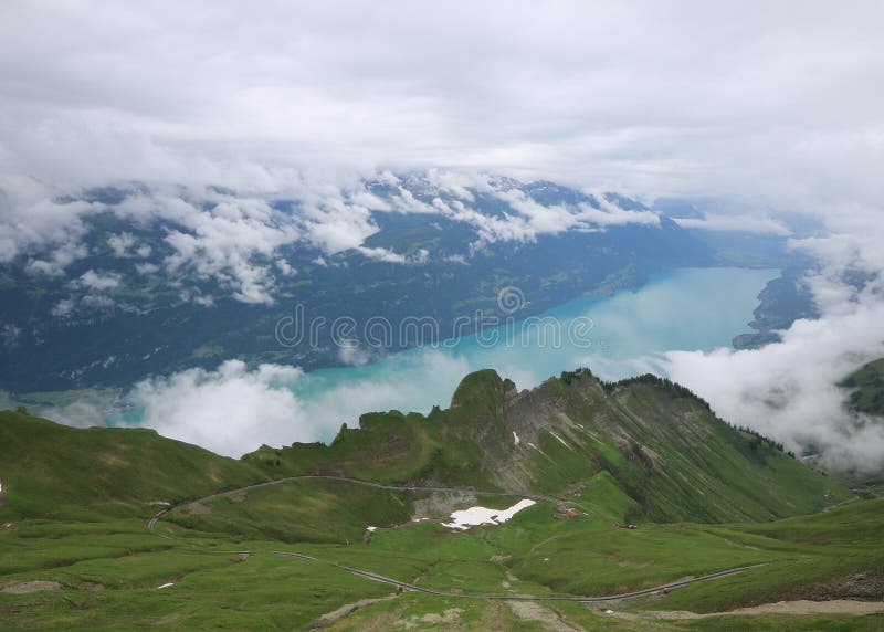 Lake Brienz Seen from Mount Brienzer Rothorn Stock Photo - Image of ...