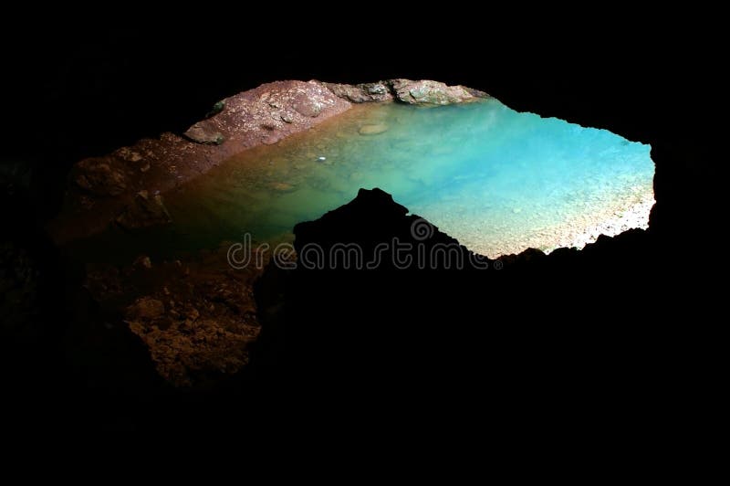 Lake in a cave stock image. Image of entrance, clean - 13447569
