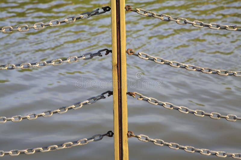 Lake chain railings stock image. Image of structure - 364812727