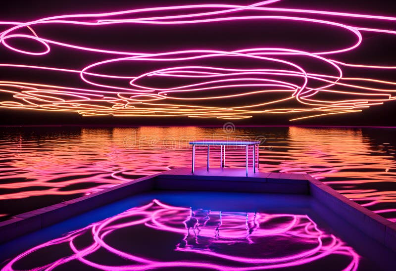 On the Lake, a Channel Space Constructed Stock Illustration ...