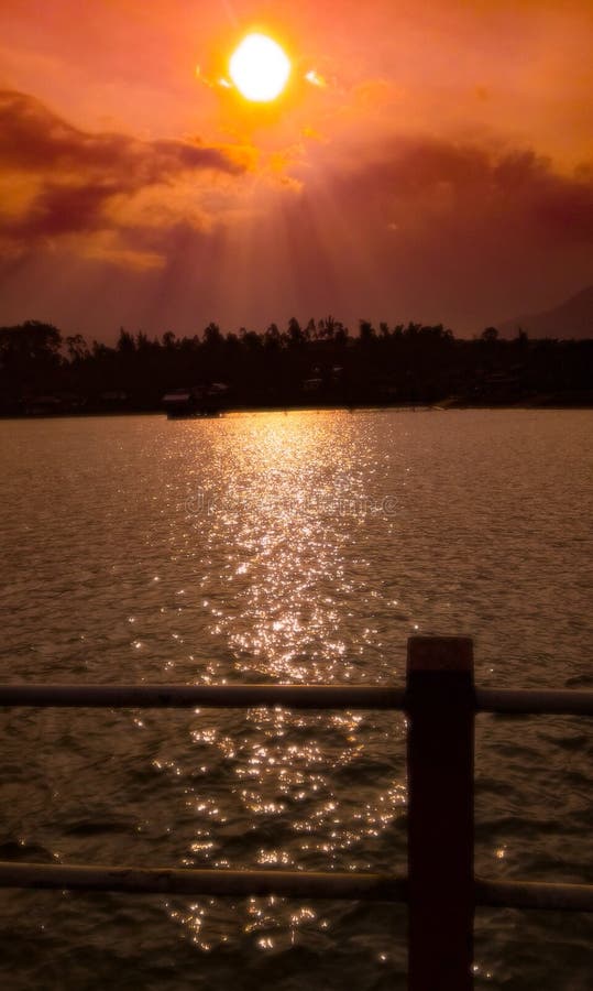 The lake of cileunca stock photo. Image of nuansa, dawn - 260343134