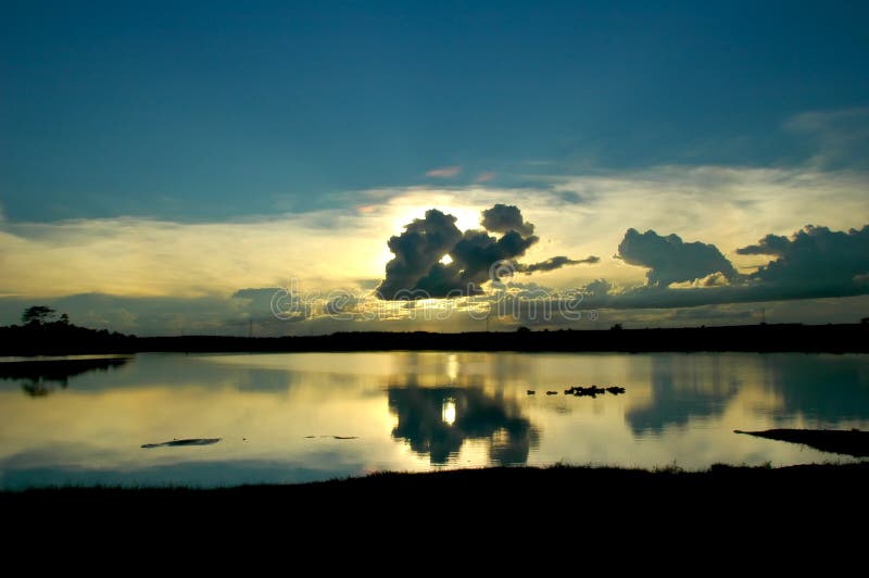Lake and clouds stock photo. Image of nature, sunrise, lake - 600518
