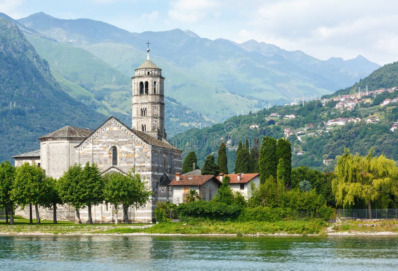 Lake Como (Italy) Shore View. Stock Image - Image of como, building ...
