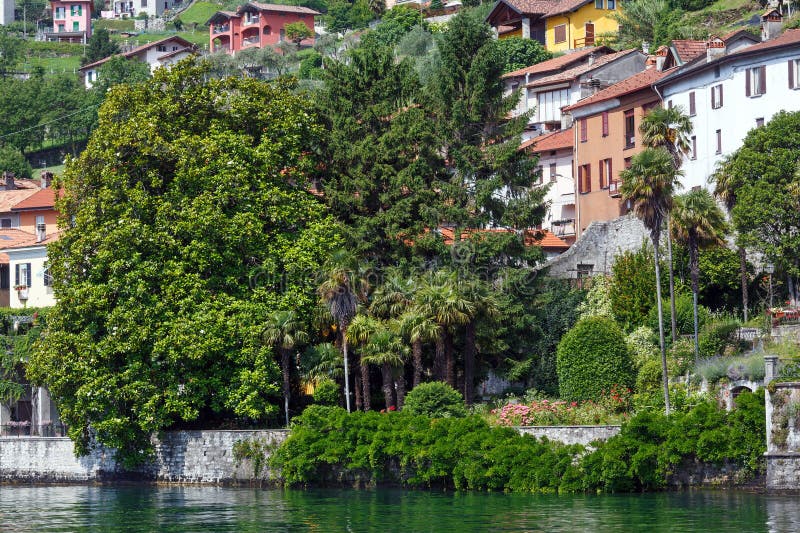 Lake Como (Italy) Shore View. Stock Image - Image of italia, building ...