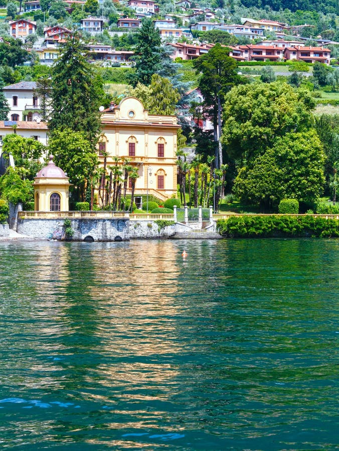 Lake Como (Italy) Shore View. Stock Photo - Image of reflection, summer ...
