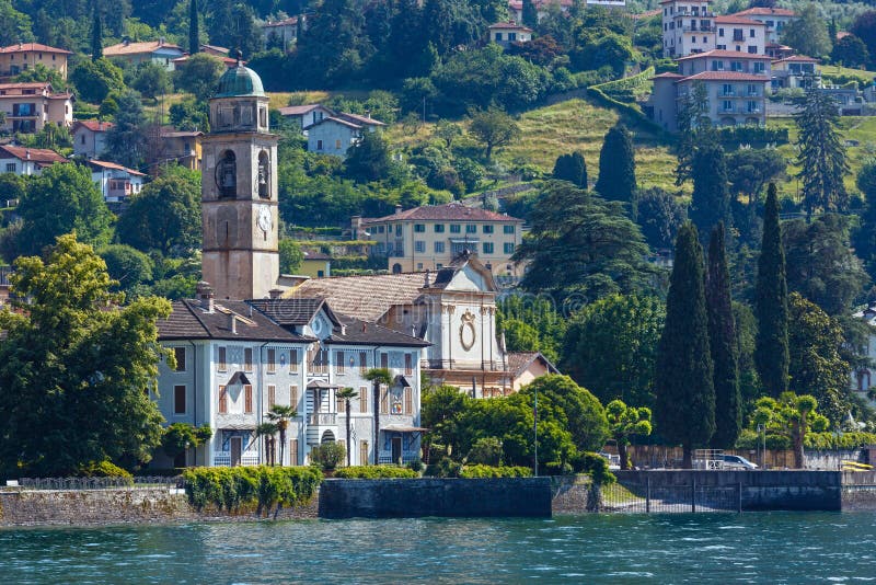 Lake Como (Italy) Shore View. Stock Image - Image of religion, summer ...