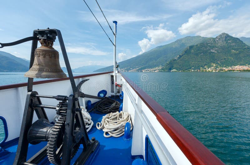 Lake Como (Italy) View from Ship Stock Photo - Image of head, shore ...