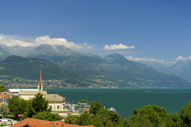 The Lake of Como Lario at Dongo, Italy Stock Image - Image of dongo ...