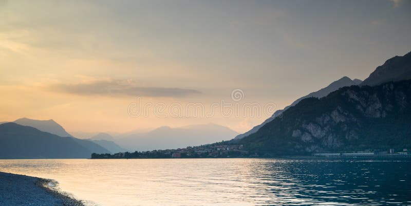 Lake como sunset stock image. Image of lake, sunset, summer - 69448711