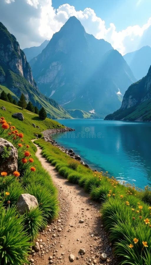 Lake Como Trekking Path, Dramatic Mountain Backdrop, Scenery, Solitude ...