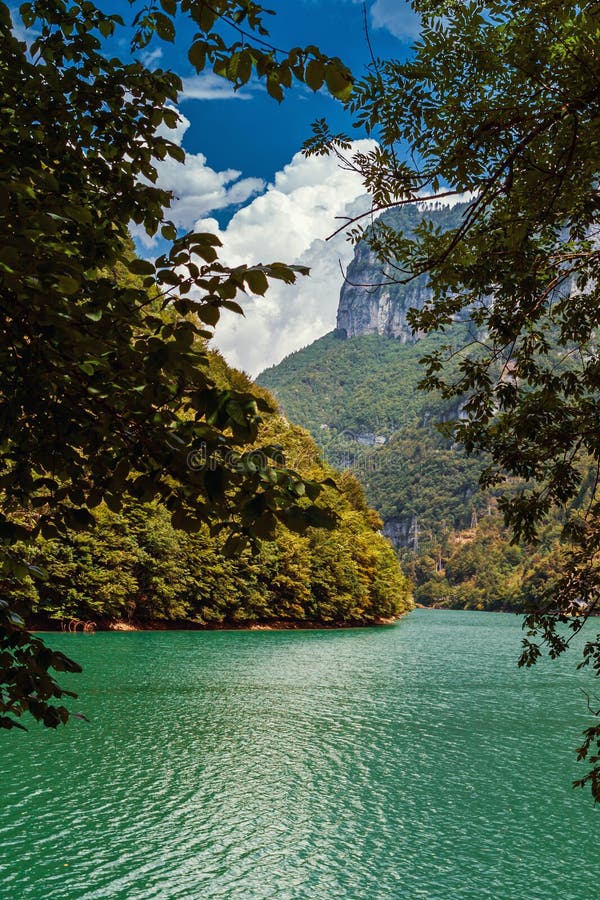 Lake of Corlo stock photo. Image of mountains, trees - 152019042