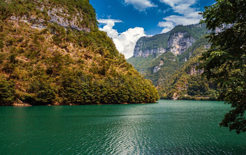 Lake of Corlo stock photo. Image of reflecting, dolomites - 152019338