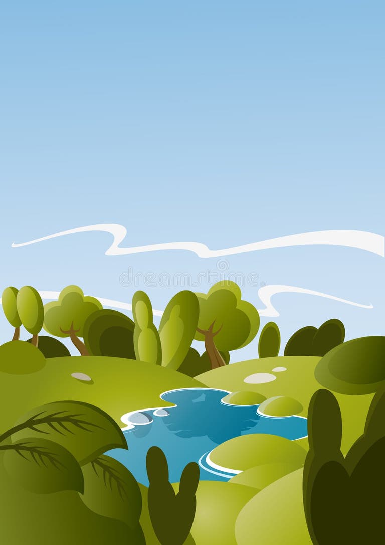 Countryside Lake Natural Landscape Stock Illustrations – 13,788 ...