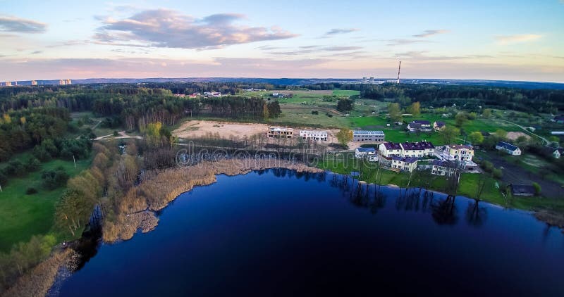 Lake and countryside stock image. Image of vilnius, lithuanian - 73347103
