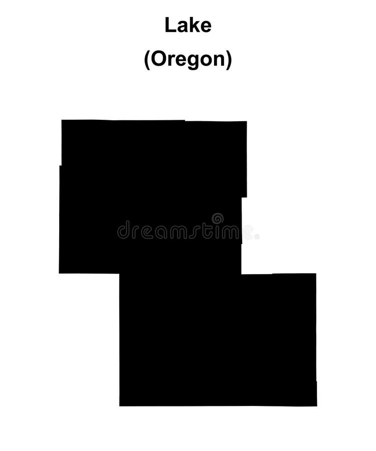 Lake outline map stock vector. Illustration of oregon - 361753932