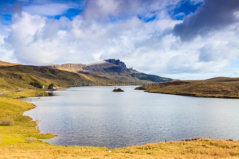 Lake in a Desolate Mountain Landscape Stock Image - Image of panoramic ...