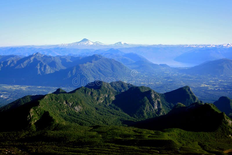 Lake District in Chile stock photo. Image of range, horizon - 6708886