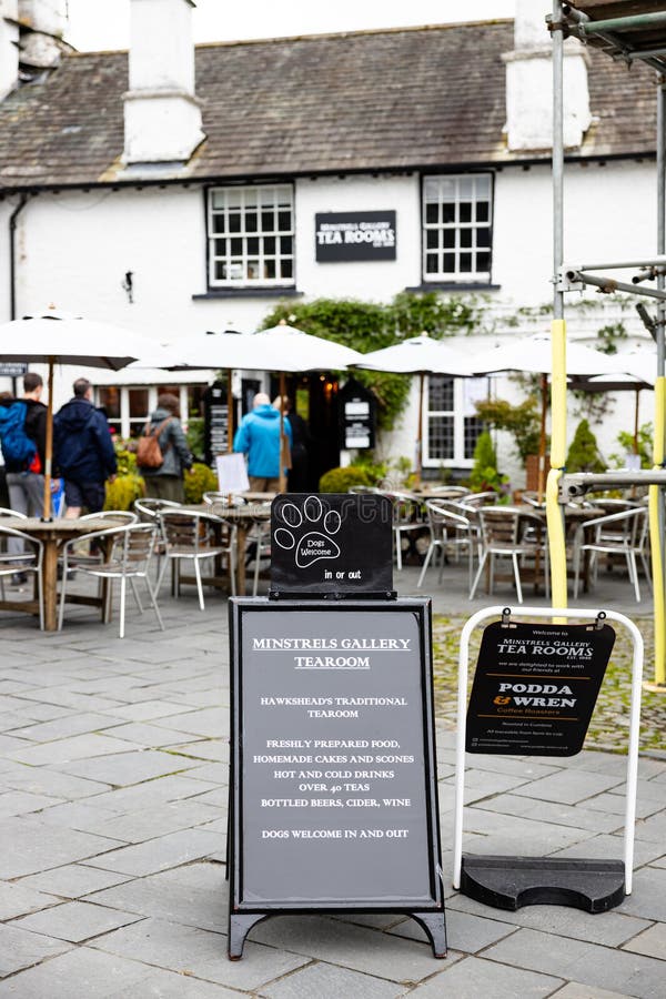Pavement Signs Outside the Dog Friendly Minstrels Gallery Tea Room ...
