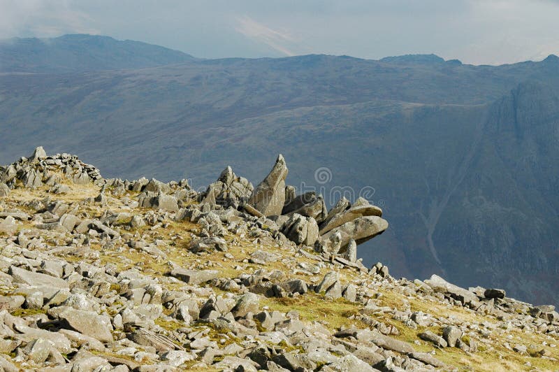 The Summit of Bowfell, Lake District, Cumbria. England, UK Stock Photo ...