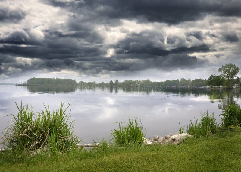 Lake and Dramatic Sky stock photo. Image of cloud, gloomy - 22065966