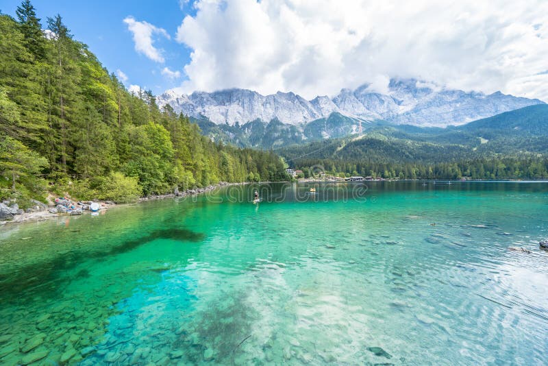 Lake Eibsee, Bavaria, Germany Stock Photo - Image of calm, landscape ...