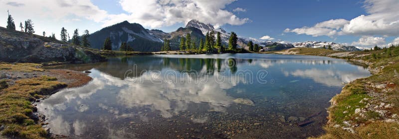 Lake elfin panorama view stock image. Image of camping - 14019851