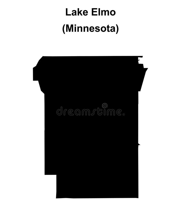 Lake Elmo outline map stock vector. Illustration of lake - 357450646