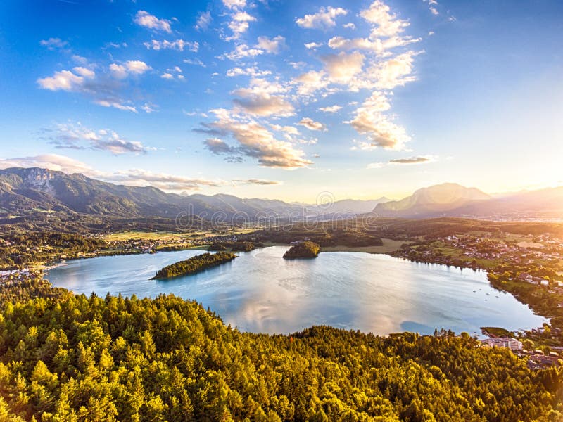 Lake Faaker See in Carinthia, Austria Stock Image - Image of beauty ...