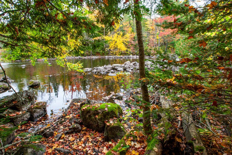 Lake of the Falls in Mercer, Wisconsin in September Stock Image - Image ...