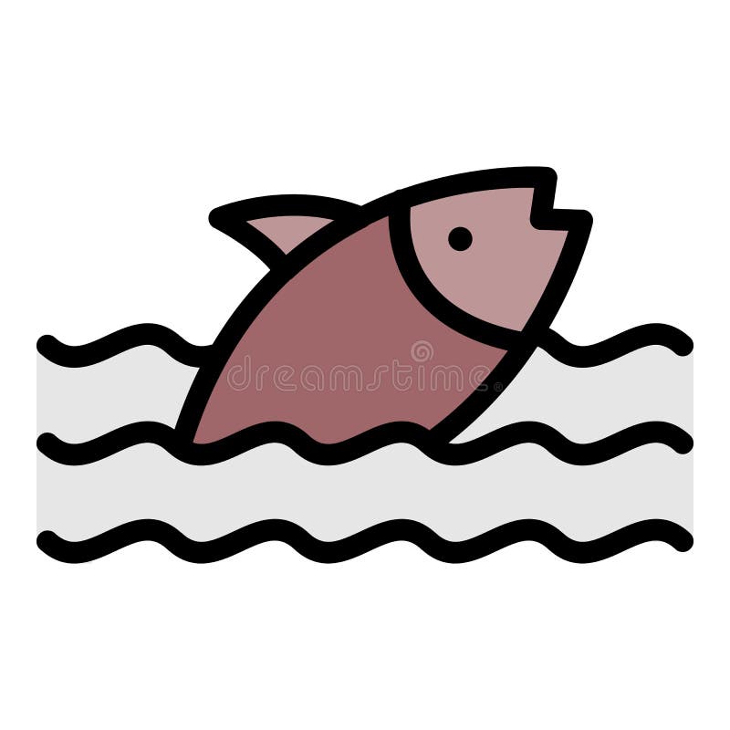 Lake Fish Farm Icon Color Outline Vector Stock Vector - Illustration of ...
