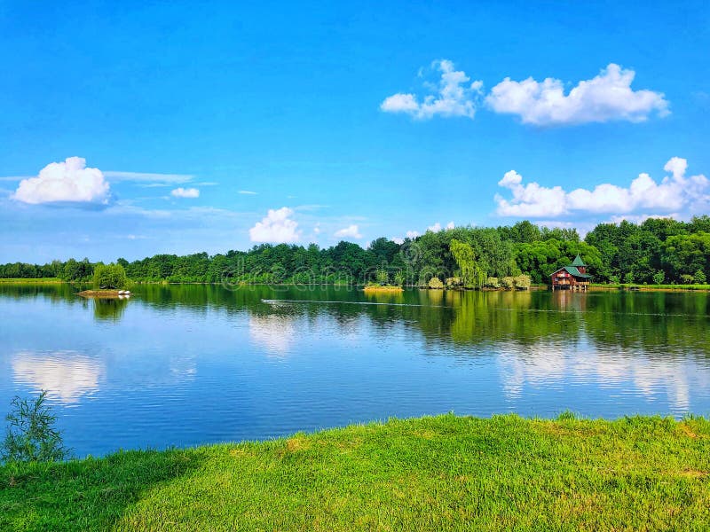 Lake in the Forest. Nature of Ukraine Stock Image - Image of tourism ...