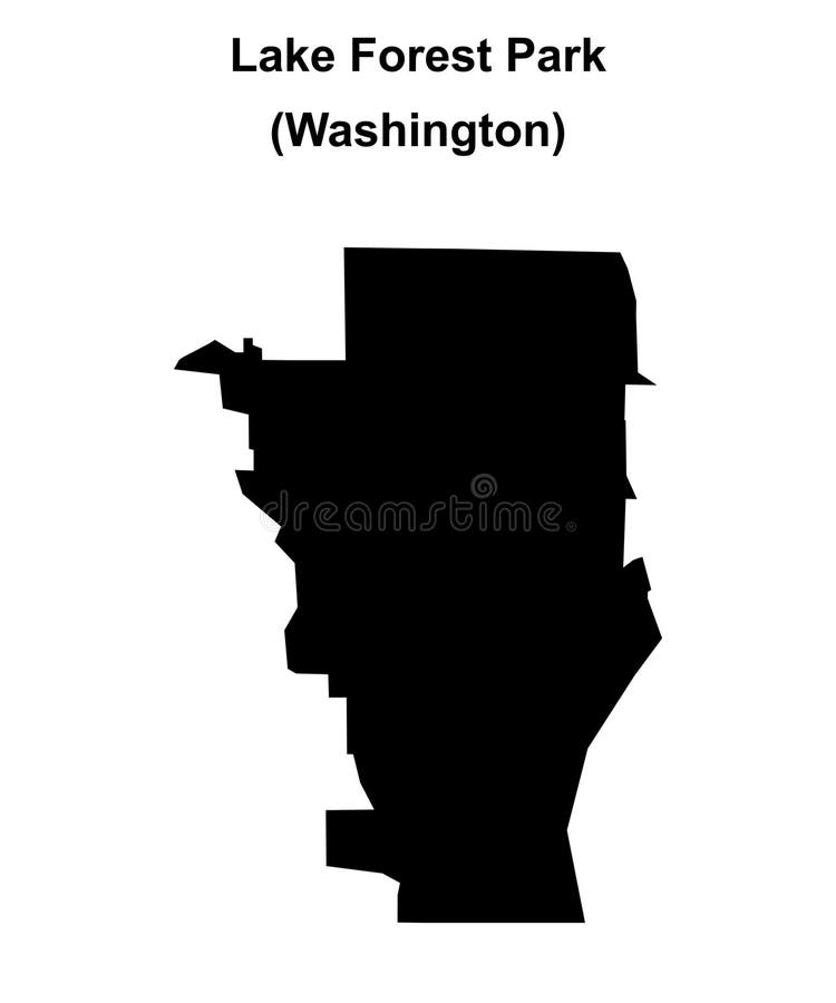 Lake Forest Park Outline Map Stock Vector - Illustration of contour ...