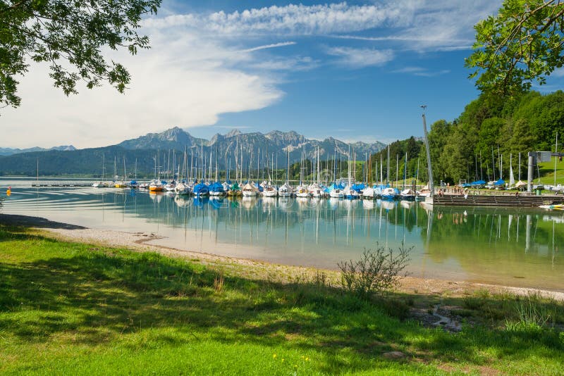 Lake Forggensee stock photo. Image of nature, meadow - 28537282