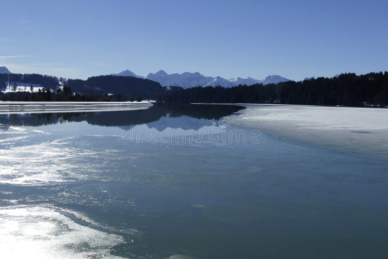 Lake Forggensee in Bavaria, Germany Stock Image - Image of winter, lake ...