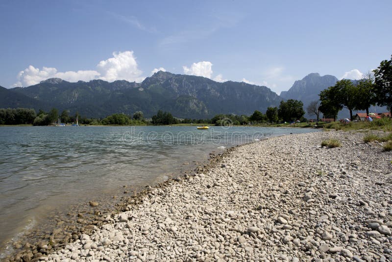 Lake Forggensee in the Bavarian Alps Stock Photo - Image of germany ...