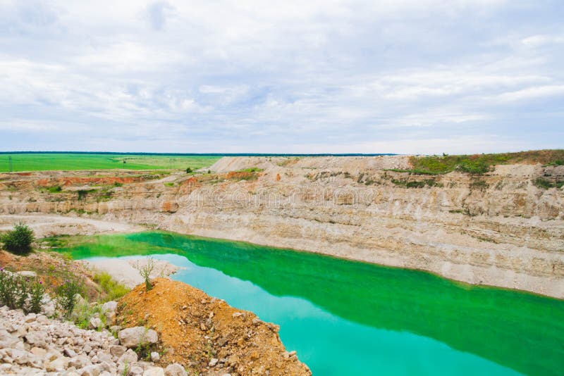 Lake Formation in an Old Abandoned Quarry. Quarry Lake. Termination of ...